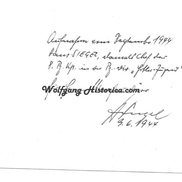 Hans Siegel – SS-Panzer-Regiment 12 “Hitlerjugend” – Wolfgang Historica
