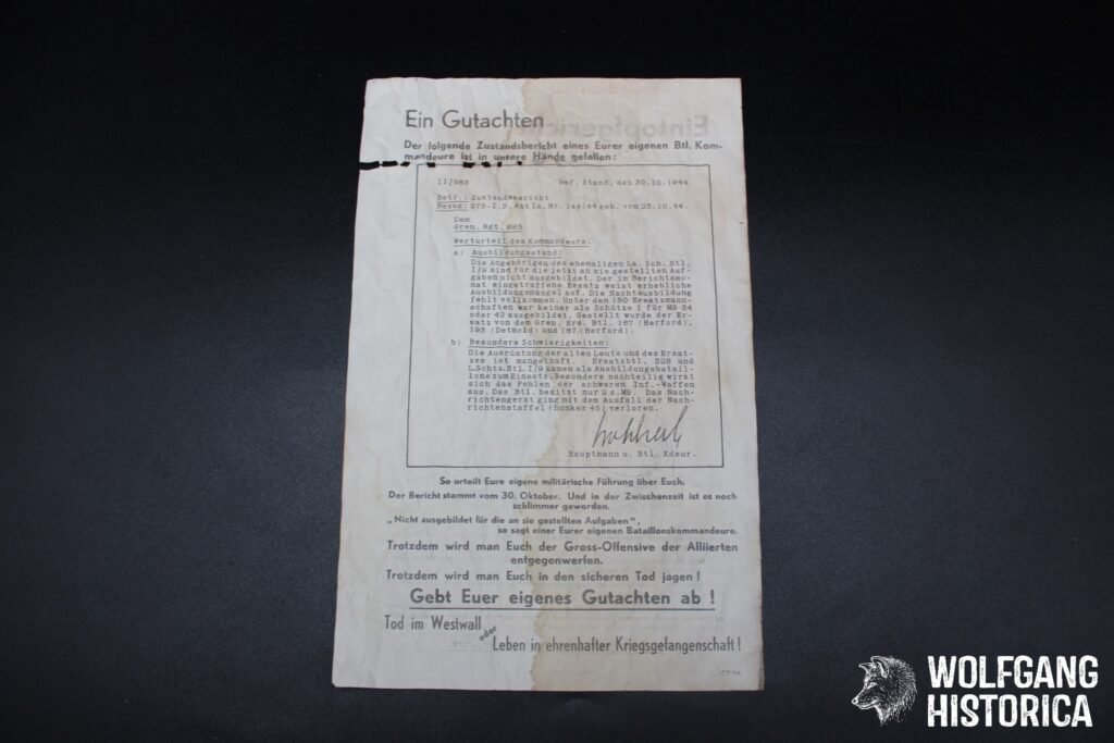 US Airborne Propaganda Leaflet (275.Infanterie-Division) – Wolfgang ...