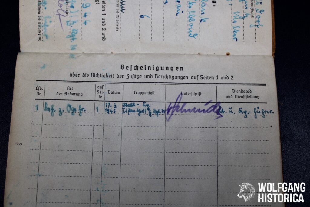 KIA Soldbuch Panzer-Regiment 31 (Panther!) (Succumbed to his Wounds on ...
