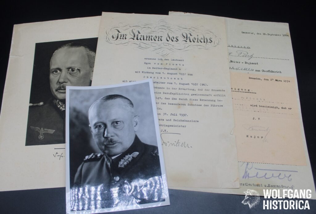 Document Group of Egon von Ploetz – Werner Freiherr von Fritsch ...